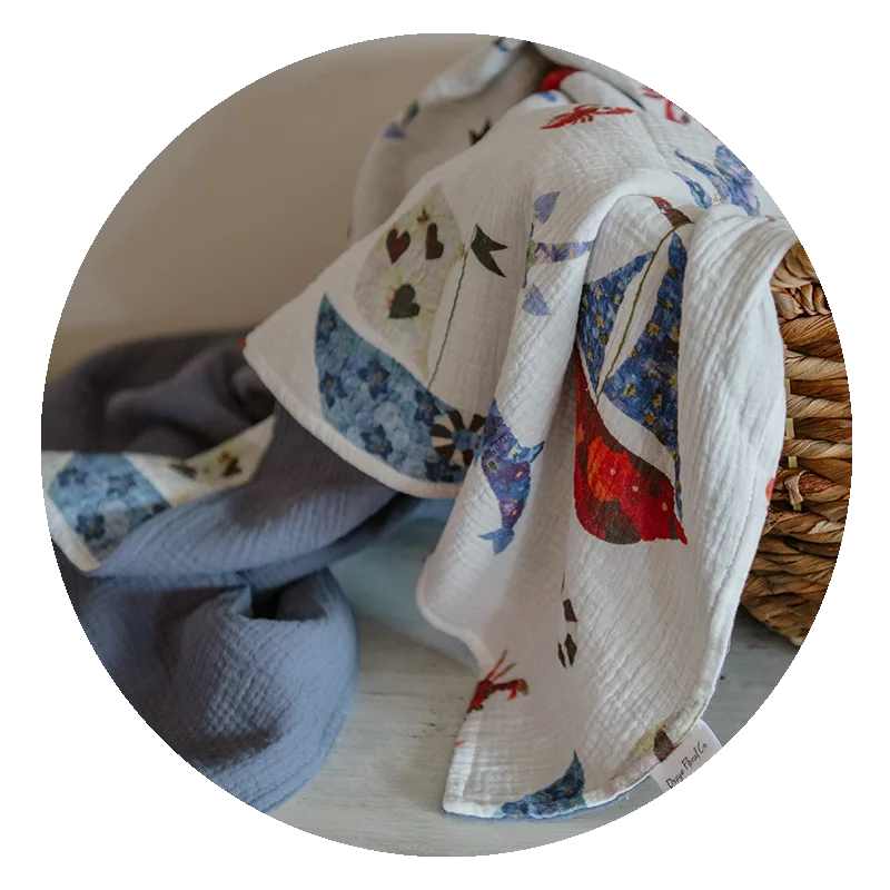 Organic Cotton Baby Blankets | Pressed Flower Designs &VerticalLine ...